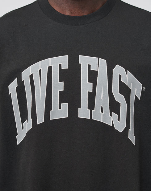 Live Fast College Tee Washed Black – Buy online now – LIVE FAST DIE YOUNG