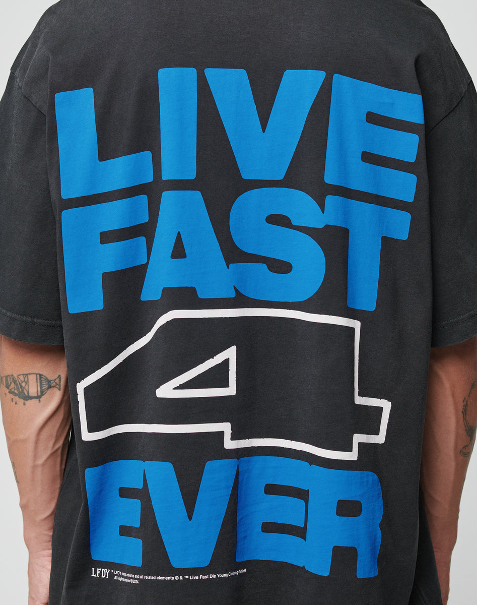 LFDY 4 Ever Tee Washed Black – Buy online now – LIVE FAST DIE YOUNG