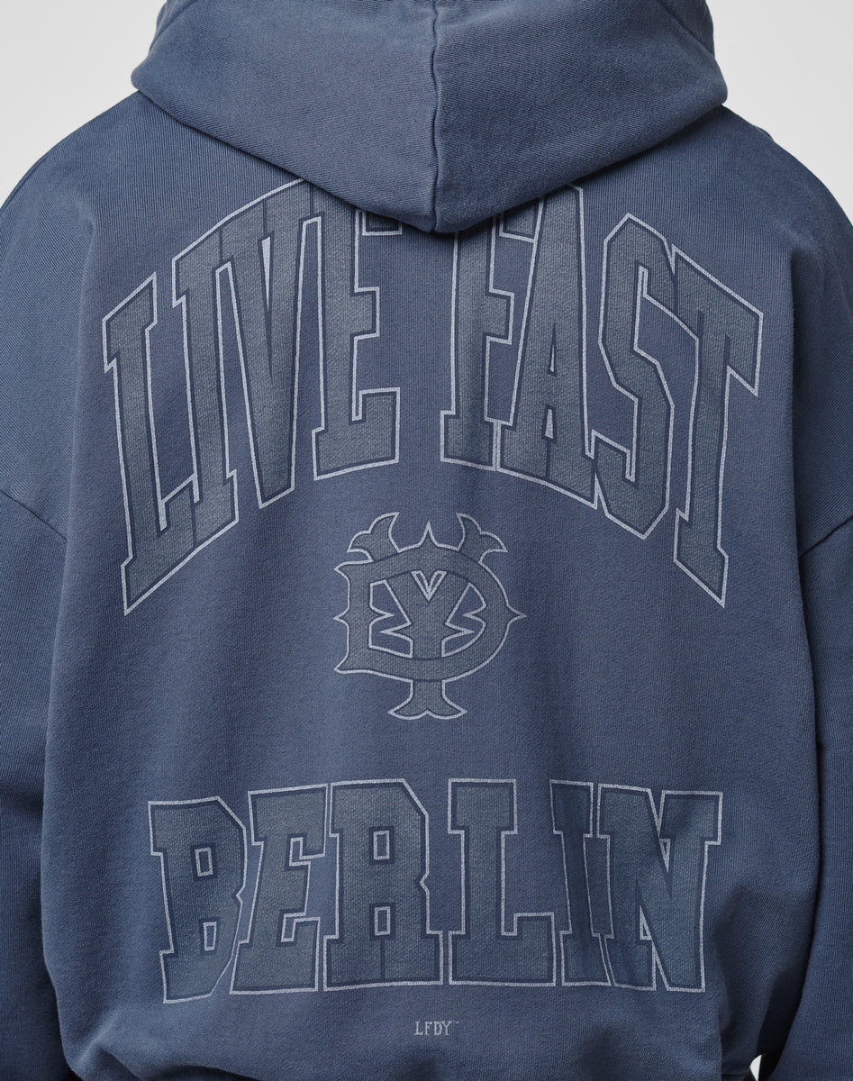 Live Fast Berlin Hooded Zip Washed Navy – Buy online now – LIVE FAST ...
