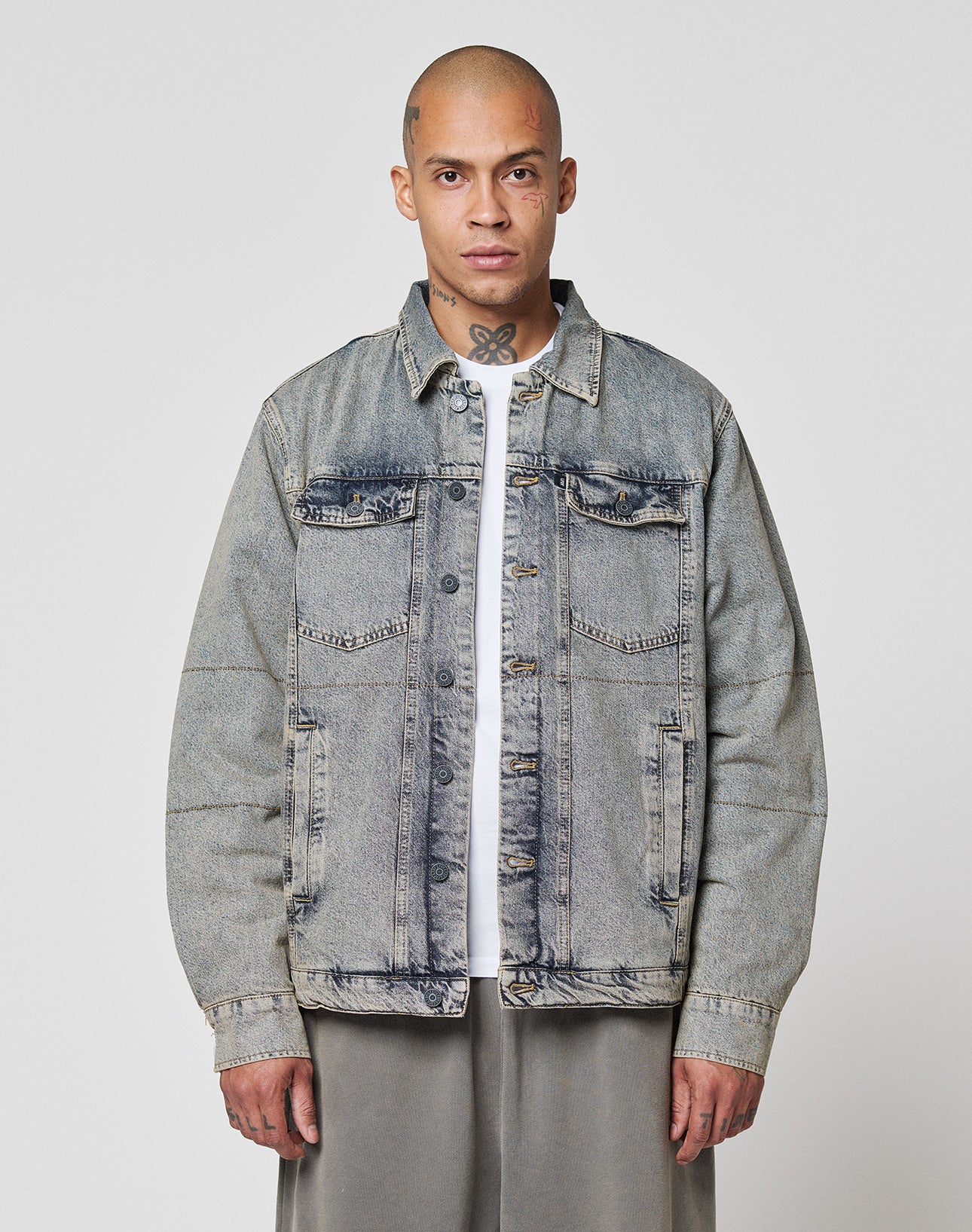 LFDY Puffed Denim Coach Jacket Stone Blue â€“ Buy online now – LIVE ...