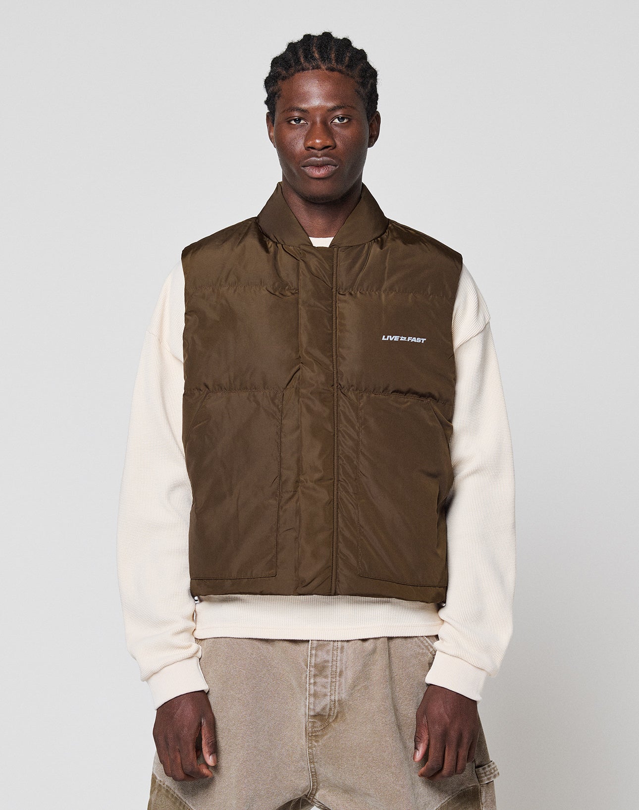 Live Fast Cropped Vest Brown – Buy online now – LIVE FAST DIE YOUNG
