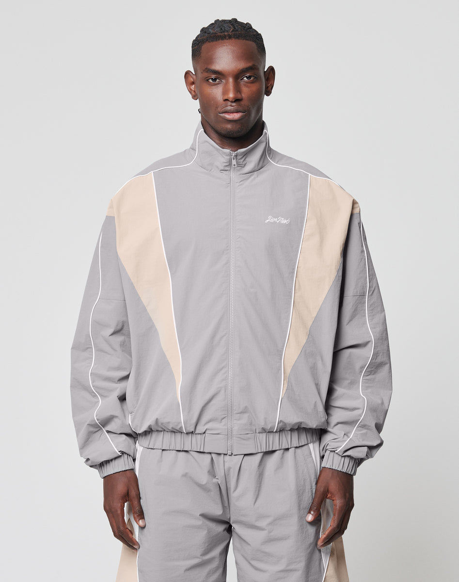 LFDY Basic Nylon Trackjacket Grey/Cream – Buy online now – LIVE FAST ...