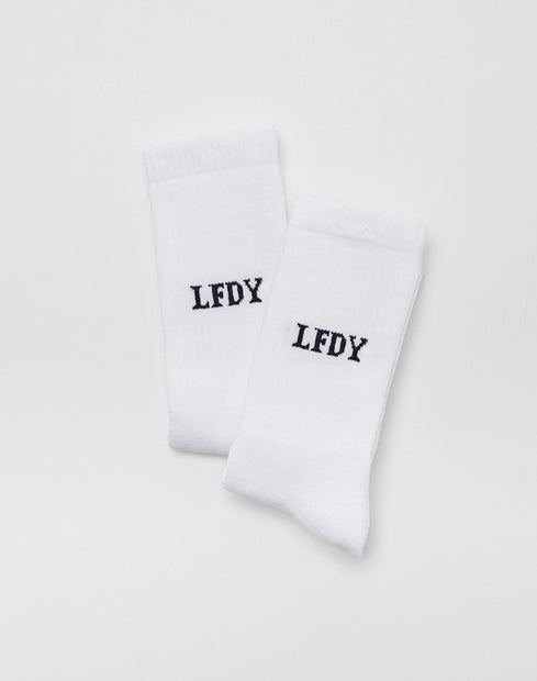LFDY Logo Socks (2 Pack) White – Buy online now – LIVE FAST DIE YOUNG